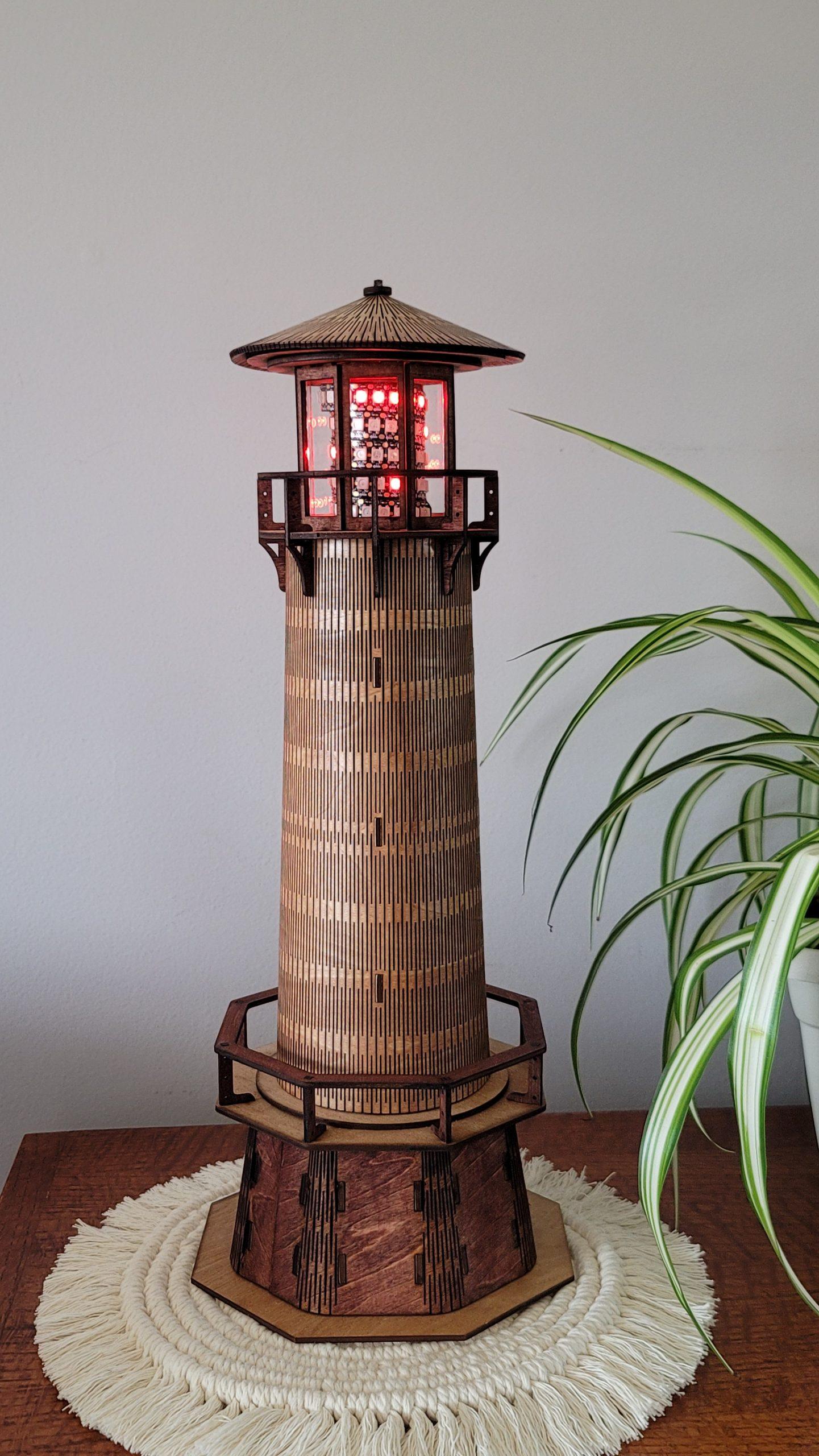 Light Up Your Home with a Beautiful Wood Lighthouse LED - Uptima Designs